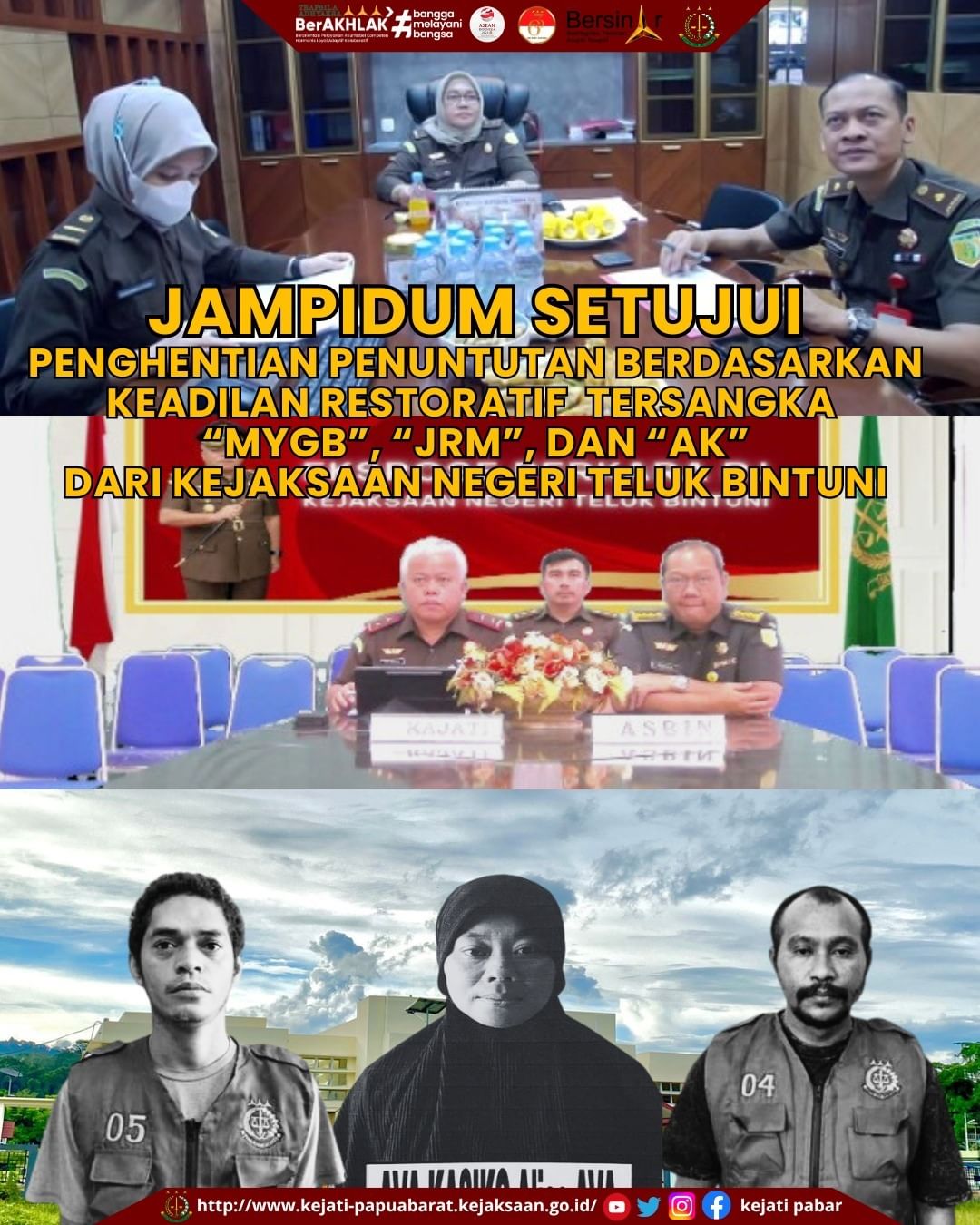 Jaksa Agung RI melalui JAM Pidum, menyetujui permohonan penghentian ...